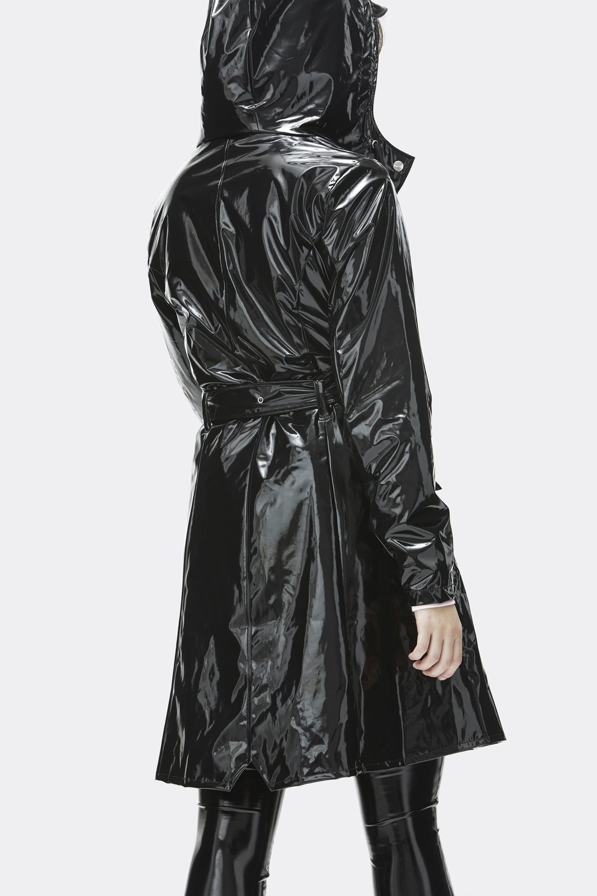 Rains Glossy Curve Jacket - Black | Garmentory