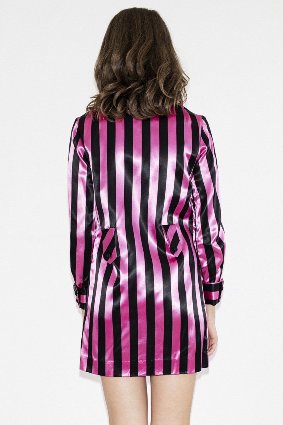 Vintage Satin Candy Jacket Dress - Stripe | Garmentory