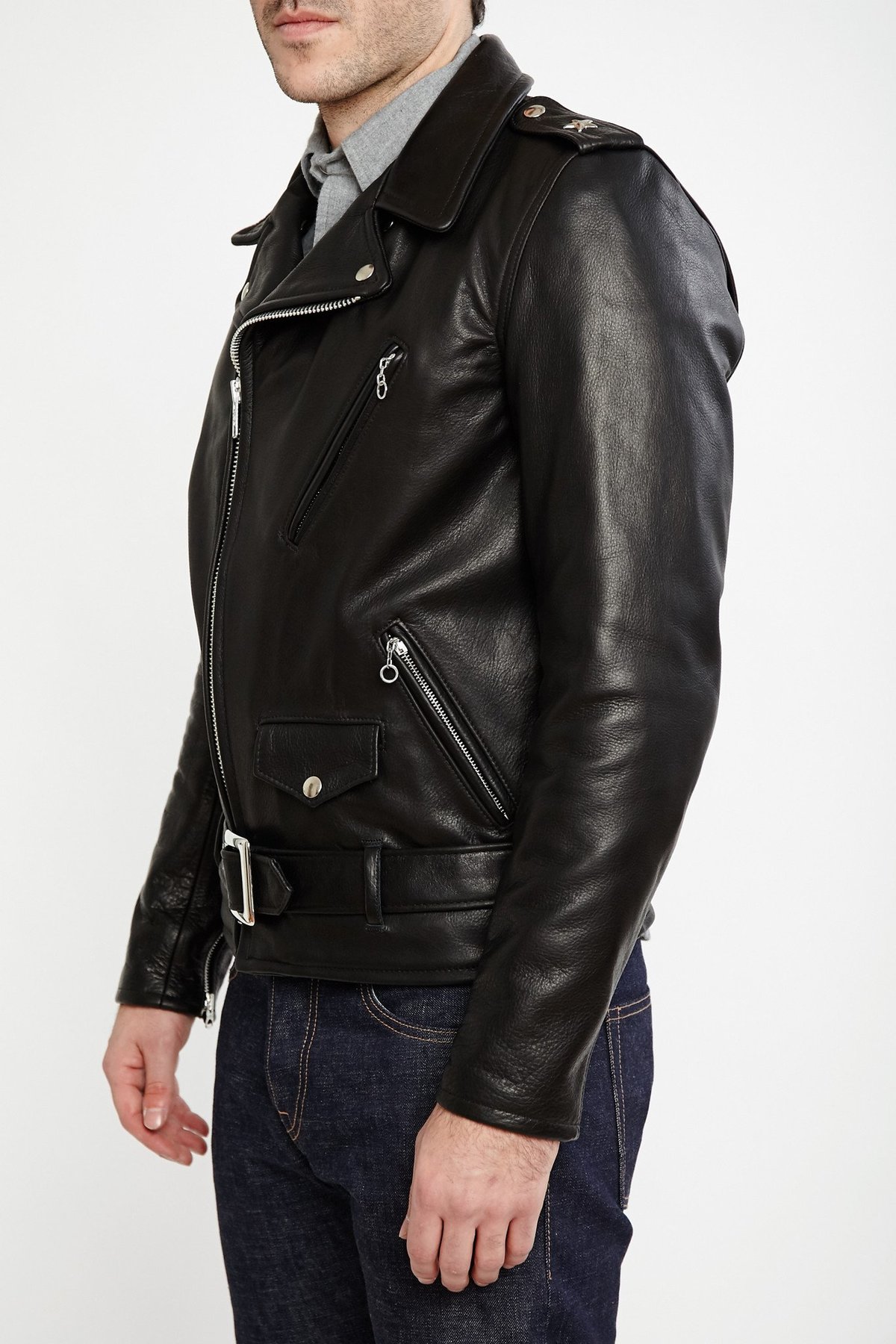 Schott NYC #519 Waxy Natural Cowhide 50's Perfecto Motorcycle Leather ...