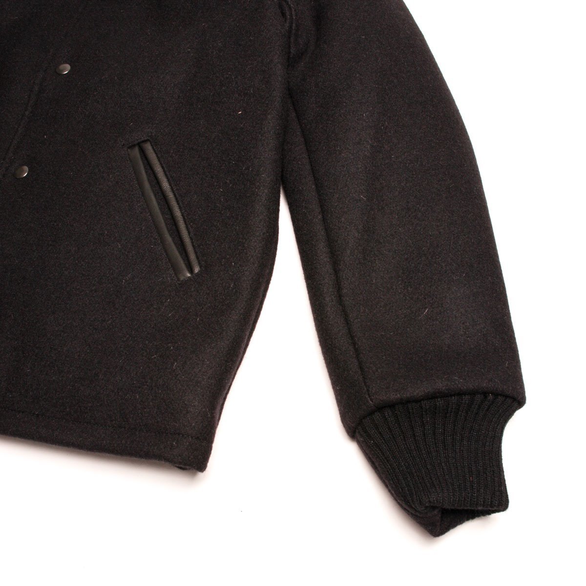 Golden Bear Wool Varsity Jacket - 32oz Black | Garmentory