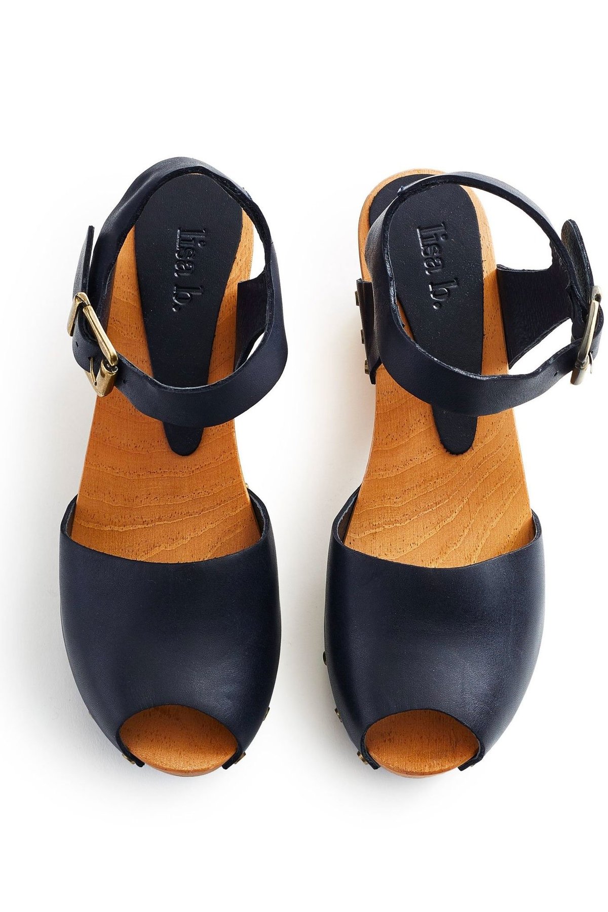 lisa b. Peep Toe Clogs - Dark Navy | Garmentory