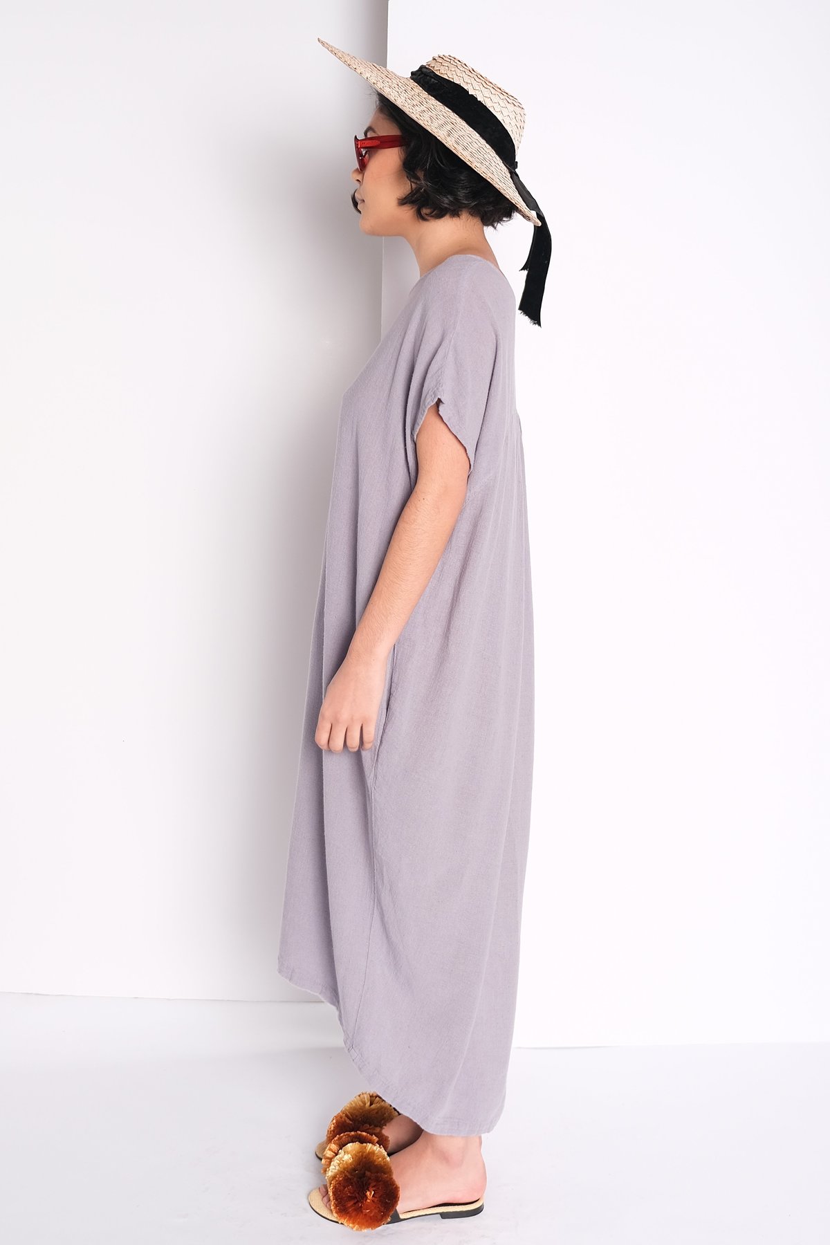 Black Crane Pleated Cocoon Dress | Garmentory