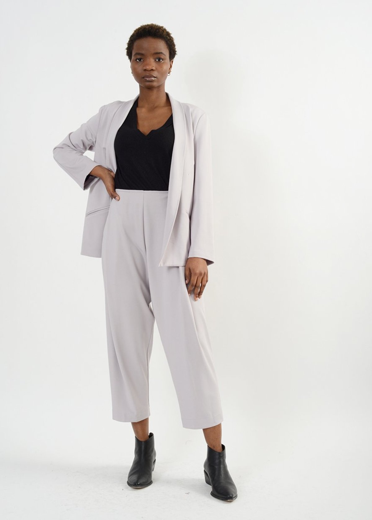 Meg Cozy Column Jacket - Mushroom | Garmentory