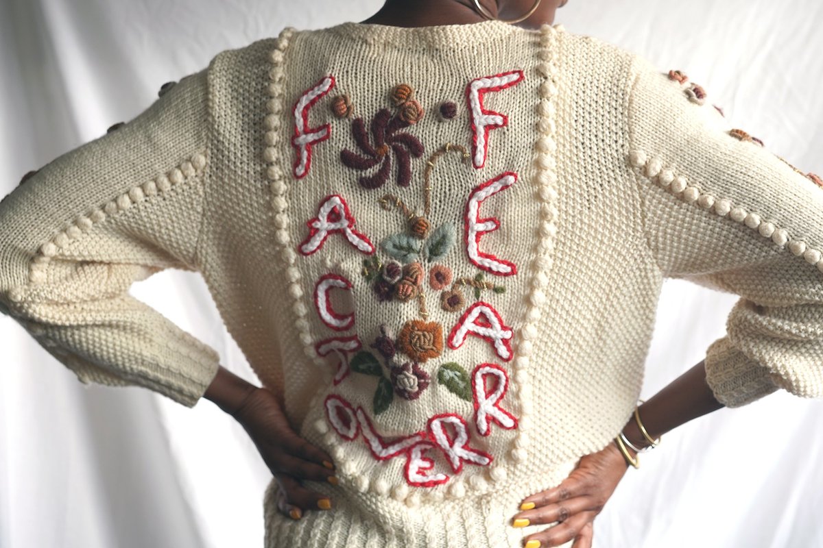 Vintage Fact Over Fear Cardigan | Garmentory