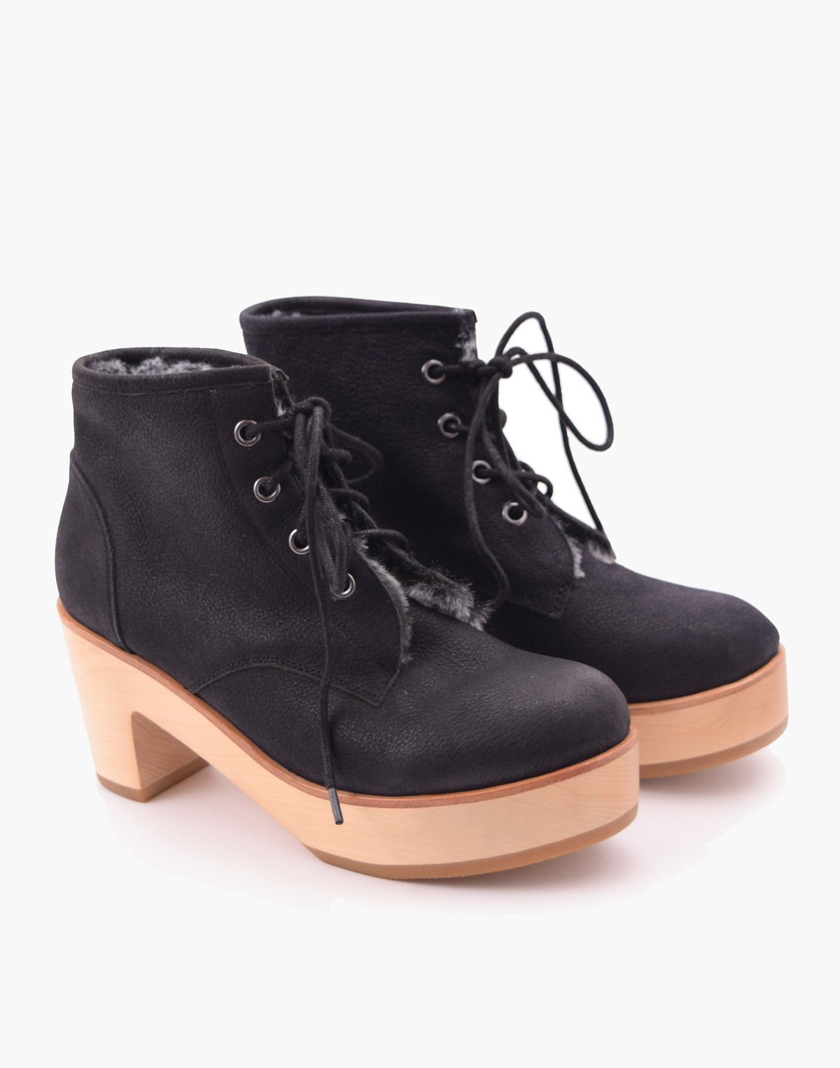 AoverA Juno Alpine Clog Boot Black | Garmentory