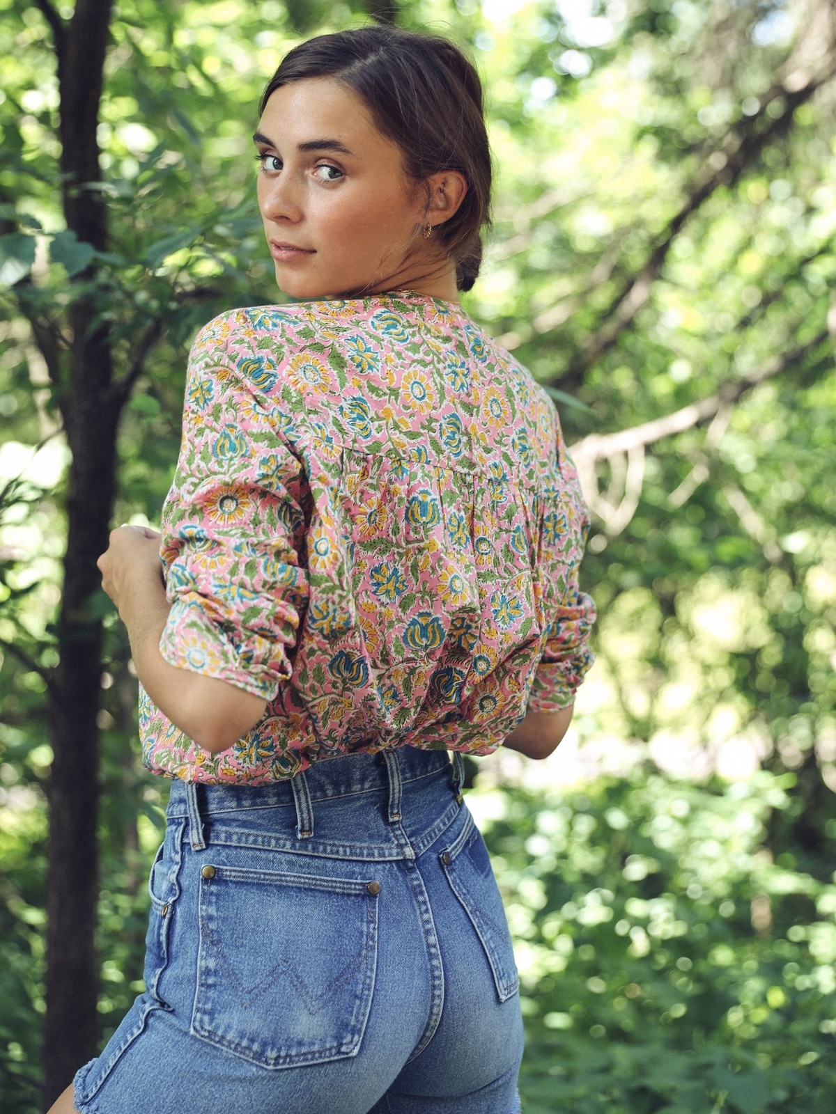 Mille Florian Cotton Block Print Top | Garmentory