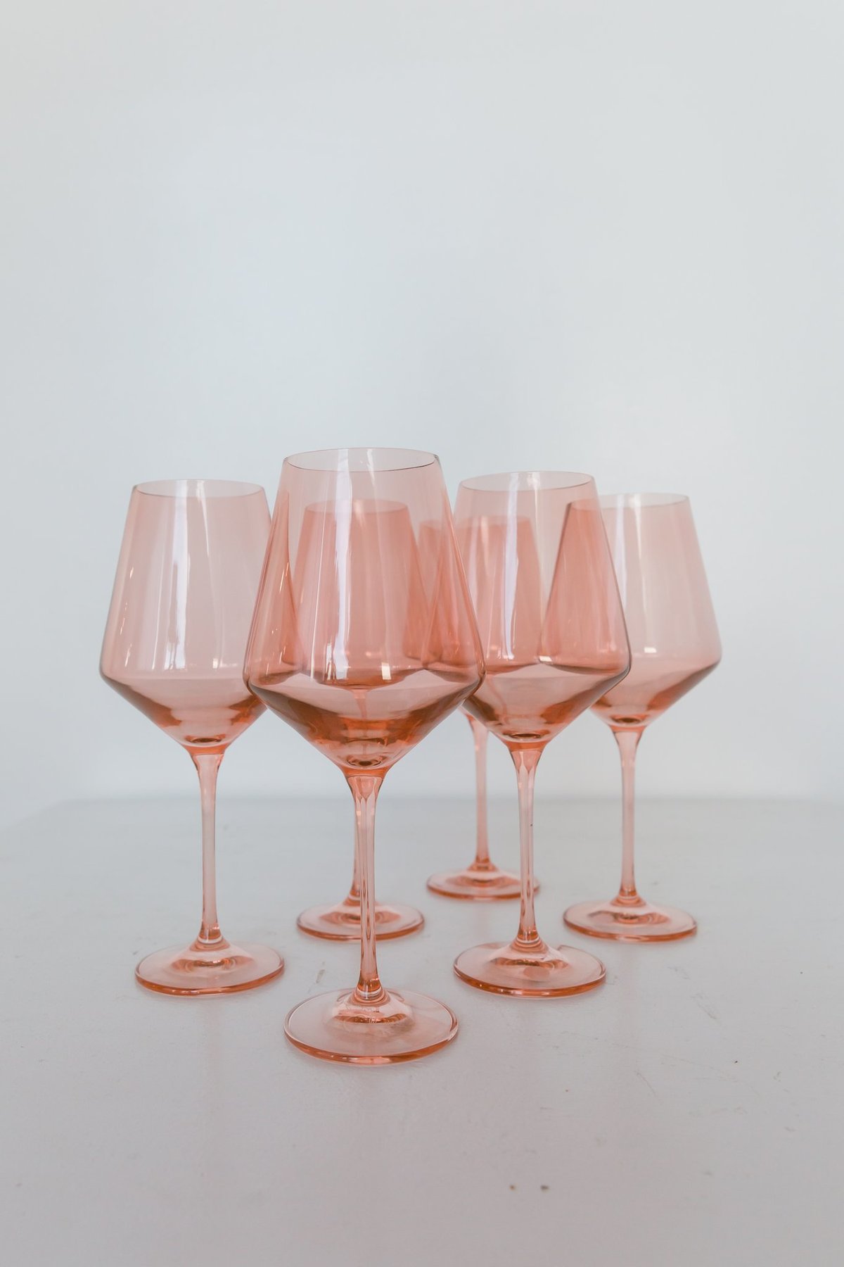 Estelle Colored Glass Wine Glasses - Blush Pink | Garmentory