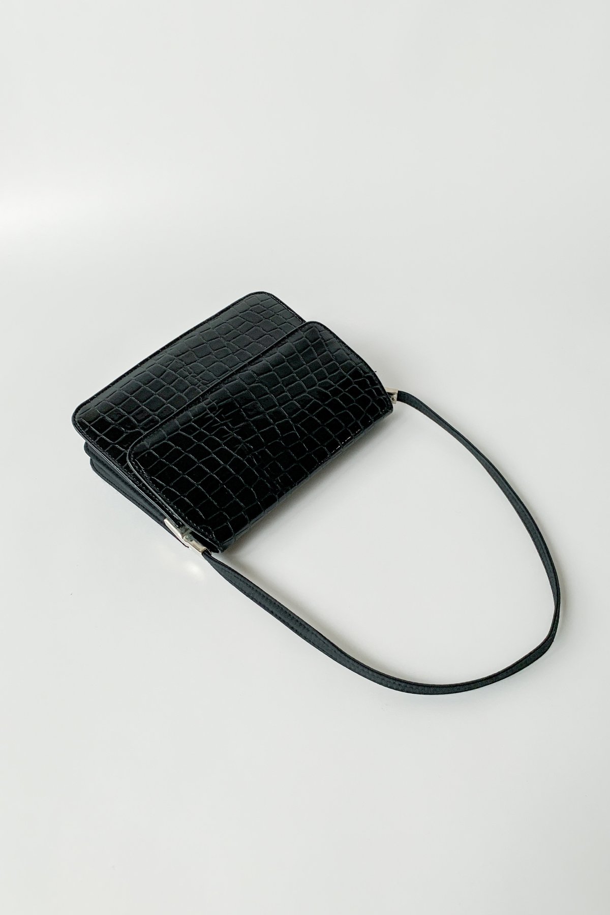 Black Crocodile Embossed Purse | Garmentory