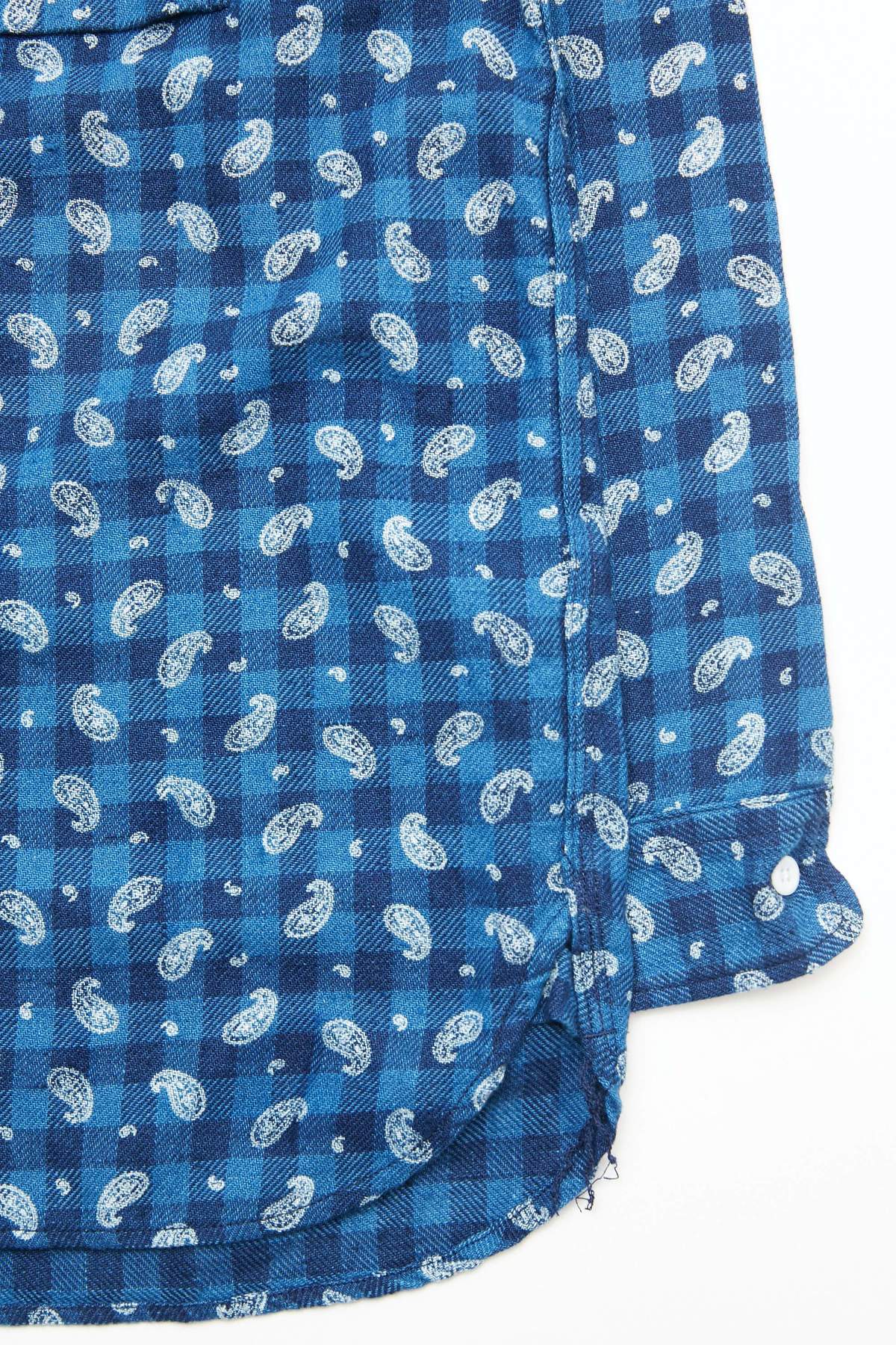 Beams Plus Work Indigo Discharge Print Shirt - Paisley | Garmentory