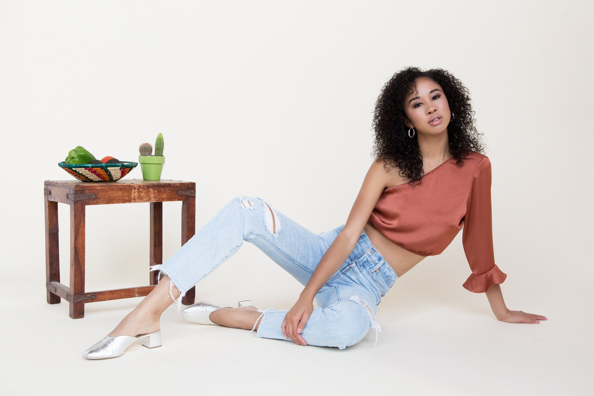 BETWEEN TEN Rachel Top - Rust Satin | Garmentory