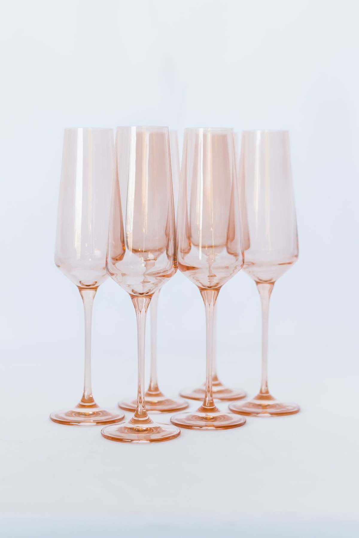 Estelle Colored Glass Champagne Flutes - Blush Pink | Garmentory