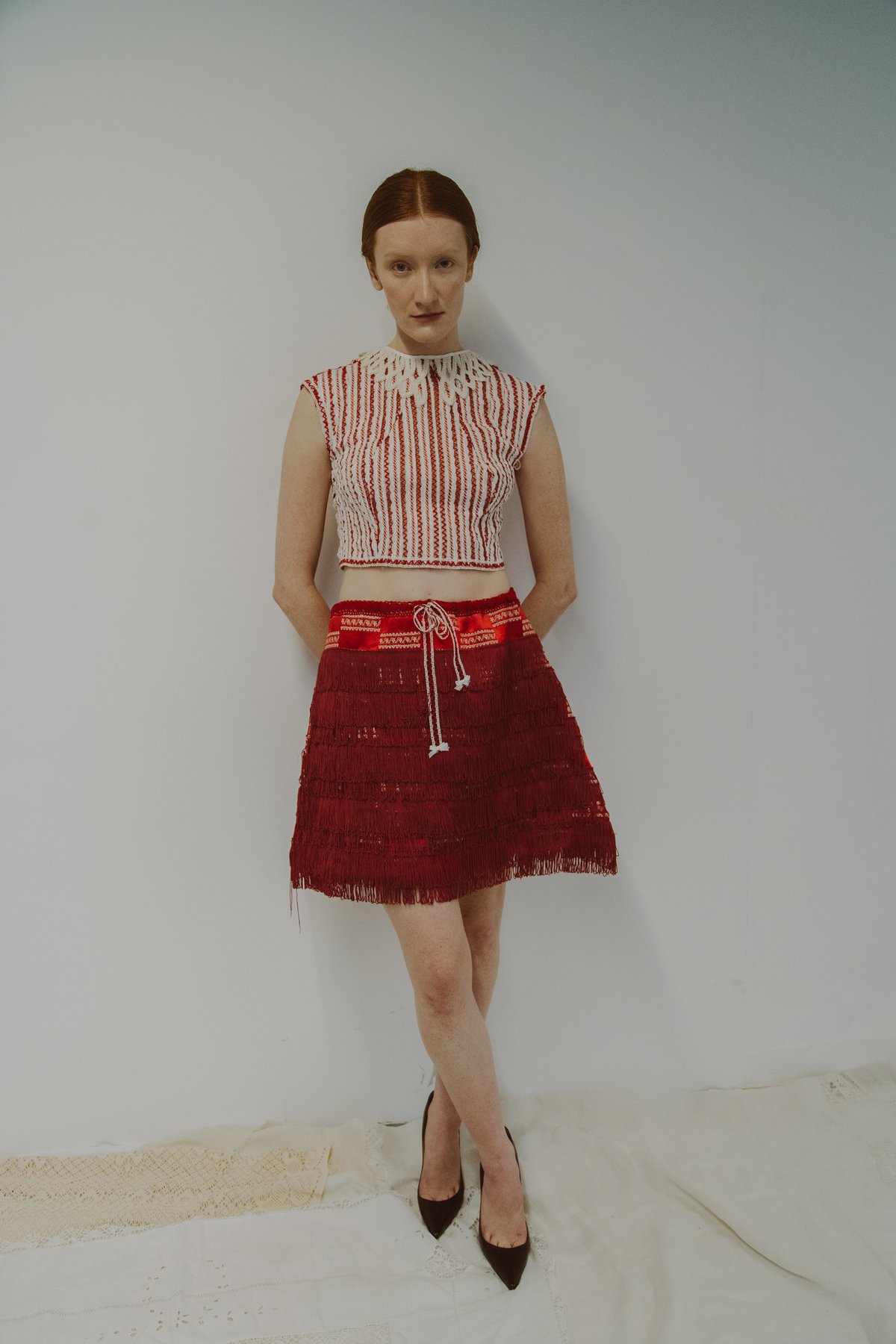 Sydney Pimbley Nadia Top - Red/White | Garmentory