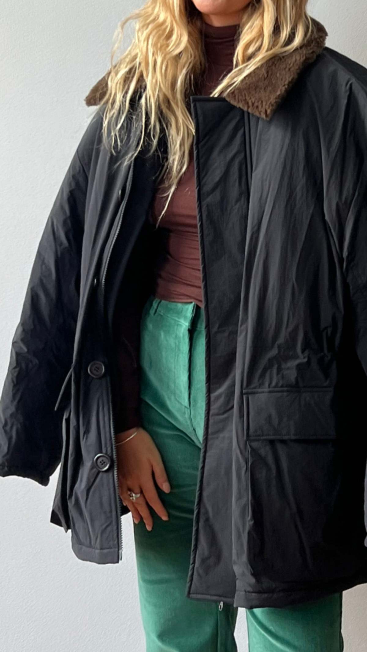 AMOMENTO Padded Safari Jumper - Black | Garmentory