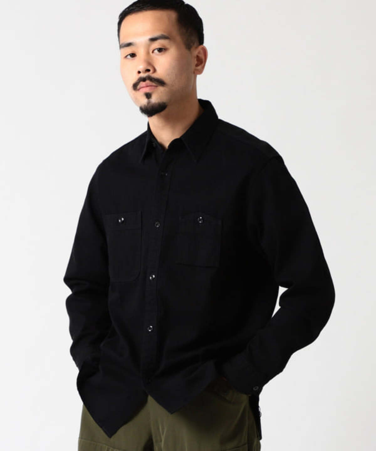 Beams Plus WORK Denim Shirt - BLACK | Garmentory